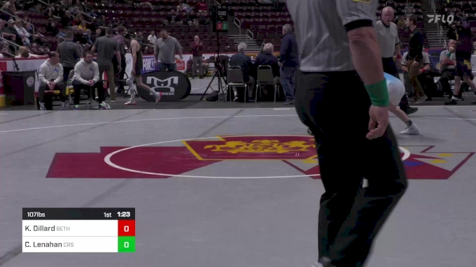 107 lbs First Round - Keanu Dillard, Bethlehem Cath vs Connor Lenahan ...