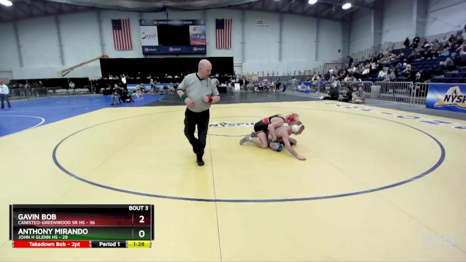 132 lbs Round 3 (3 Team) - Anthony Mirando, John H Glenn HS vs Gavin ...