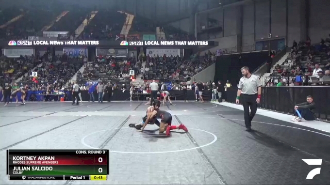 96 lbs Cons. Round 3 - Julian Salcido, Colby vs Kortney Akpan, Rhodes ...