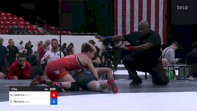 57 kg Quarters - Alexandra Hedrick, USOPTC / TMWC vs Carolina Moreno ...