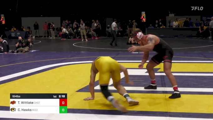 184 lbs Quarterfinal - Travis Wittlake, Oklahoma State vs Colton Hawks ...