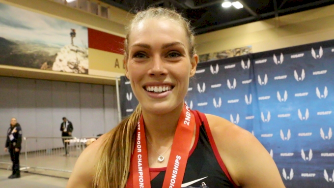 Colleen Quigley after her runner-up 1500m finish to her BTC teammate