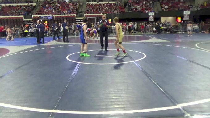 100 lbs Champ. Round 1 - Elliott Wahl, Cut Bank vs Ethan Riley, Tongue ...