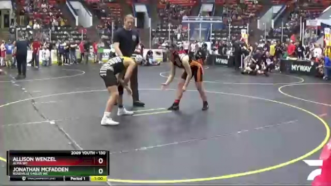 130 lbs Cons. Round 1 - Jonathan Mcfadden, Roseville Eagles WC vs ...