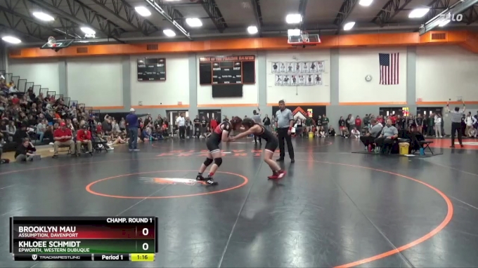 130 lbs Champ. Round 1 - Khloee Schmidt, Epworth, Western Dubuque vs ...