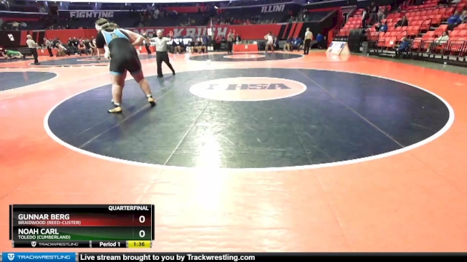 1A 285 lbs Quarterfinal - Noah Carl, Toledo (Cumberland) vs Gunnar Berg ...