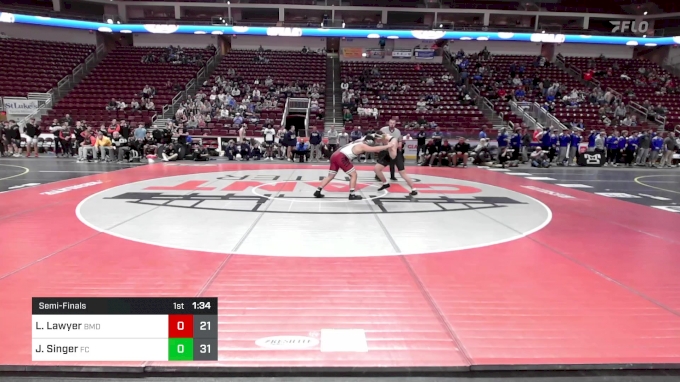215 lbs Semifinal - Lucas Lawyer, Bishop McDevitt vs Jason Singer ...