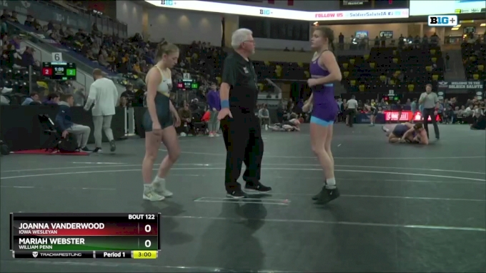 130 lbs Round 5 - JoAnna Vanderwood, Iowa Wesleyan vs Mariah Webster ...