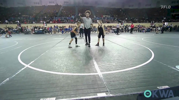 83 lbs Consi Of 8 #2 - Brylee Thompson, Cushing Tigers vs Waylon Wright ...