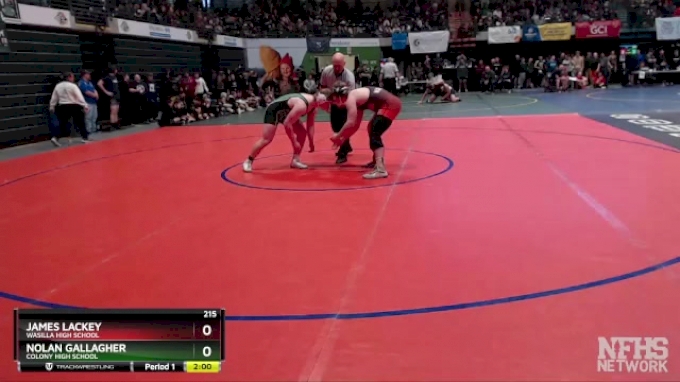 215 lbs Champ. Round 1 - Nolan Gallagher, Colony High School vs JAMES ...