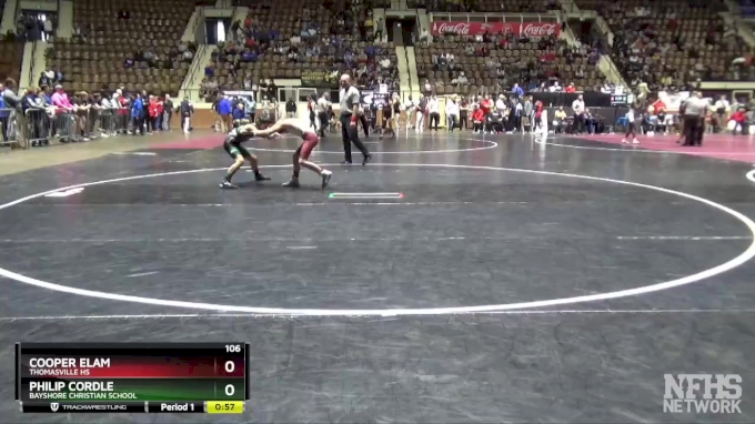 106 lbs Cons. Round 3 - Cooper Elam, Thomasville HS vs Philip Cordle ...