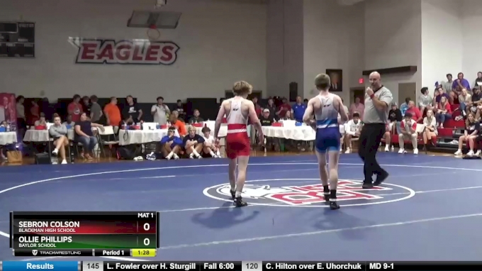 106 lbs 1st Place Match - Sebron Colson, Blackman High School vs Ollie ...