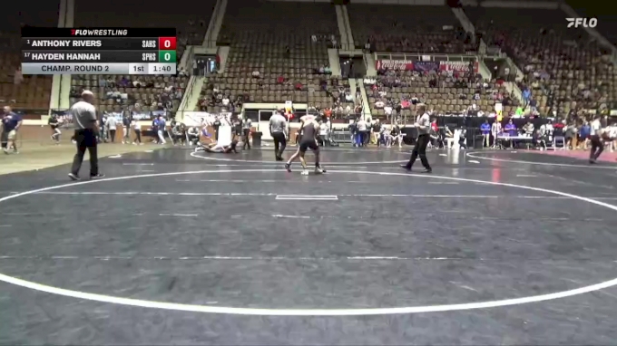 6A 150 lbs Champ. Round 2 - Anthony Rivers, Saraland vs Hayden Hannah ...