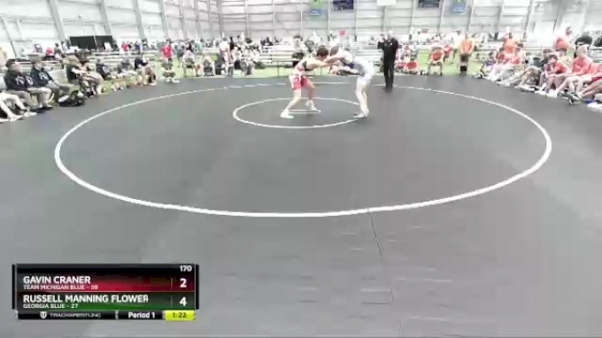 170 lbs Round 1 (8 Team) - Gavin Craner, Team Michigan Blue vs Russell ...