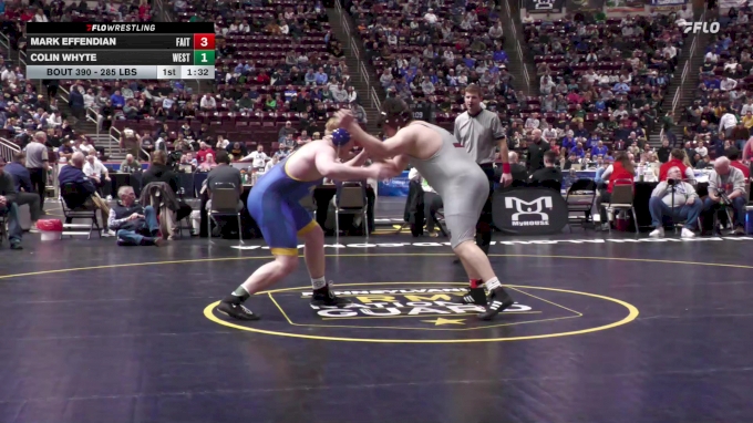 285 lbs Semifinal - Mark Effendian, Faith Christian vs Colin Whyte ...