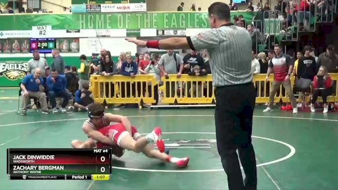 120 lbs Quarterfinal - Zachary Bergman, ANTHONY WAYNE vs Jack Dinwiddie ...