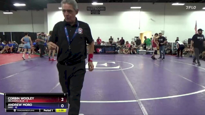 136 lbs Round 3 (8 Team) - Corbin Wooley, Oklahoma Blue vs Andrew Moro ...