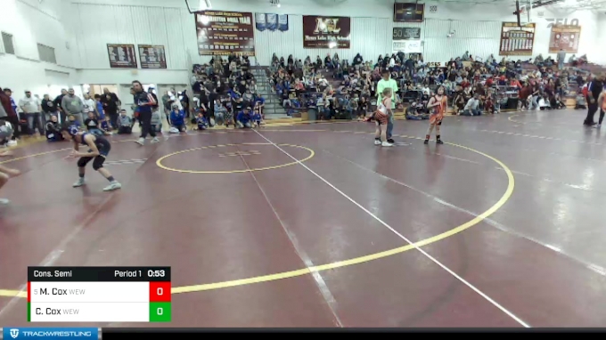 58 lbs Cons. Semi - Mason Cox, Warden Elite Wrestling vs Collin Cox ...