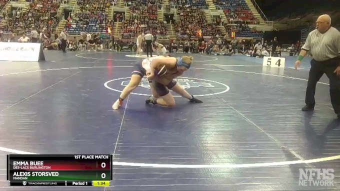 170 lbs 1st Place Match - Alexis Storsved, Mandan vs Emma Buee, Des ...