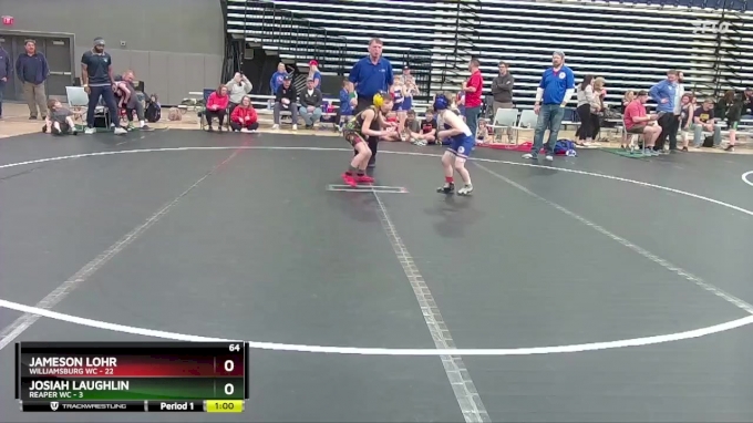 64 lbs Round 1 (4 Team) - Jameson Lohr, Williamsburg WC vs Josiah ...