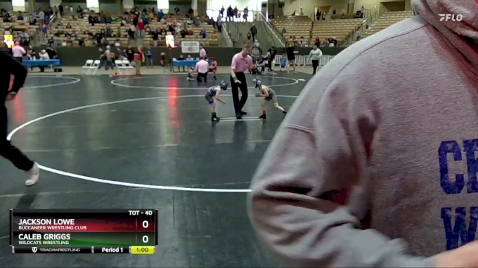 40 lbs Champ. Round 1 - Caleb Griggs, Wildcats Wrestling vs Jackson Lowe, Buccaneer Wrestling Club