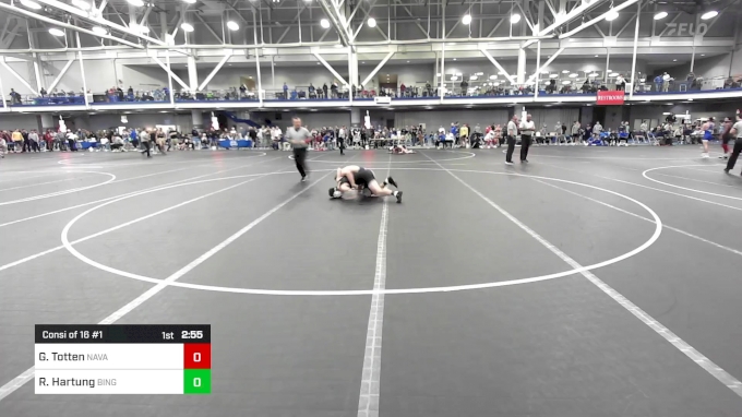 133 lbs Consi Of 16 #1 - Garrett Totten, Naval Academy vs Ryan Hartung ...