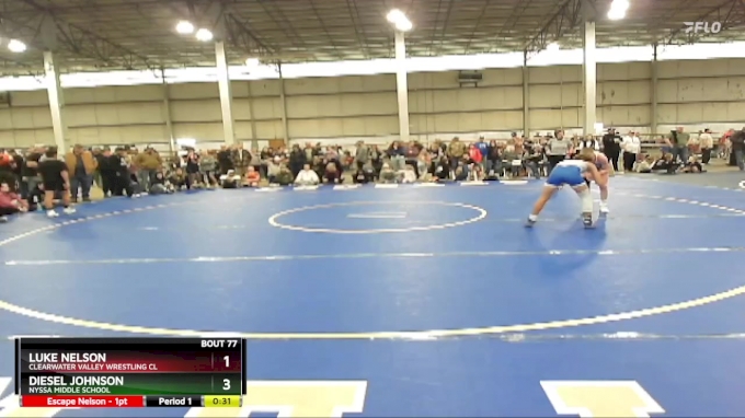 100 lbs Cons. Semi - Luke Nelson, Clearwater Valley Wrestling Cl vs ...