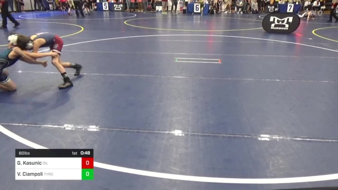 60 lbs Quarterfinal - Griffin Kasunic, Oil City vs Vincent Ciampoli, Tyrone