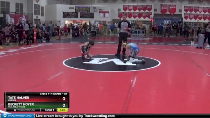 70 lbs Champ. Round 1 - Tate Halver, Chaska vs Beckett Hoyer, Tea Area ...