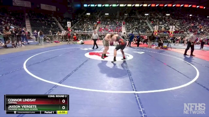 4A-215 lbs Cons. Round 2 - Connor Lindsay, Central vs Jaxson Viergets ...