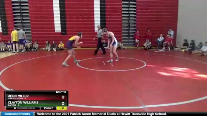 145 lbs Round 5 (10 Team) - Clayton Williams, Daphne vs Aden Miller ...