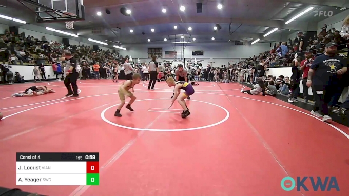 61 lbs Consi Of 4 - John Reid Locust, Vian Wrestling Club vs Aiden ...