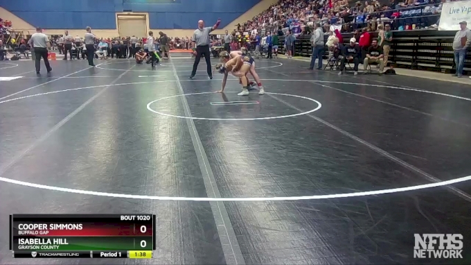 1 - 144 lbs Champ. Round 1 - Cooper Simmons, Buffalo Gap vs Isabella ...