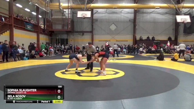 130 lbs Champ. Round 2 - Sela Rosov, Blair Academy vs Sophia Slaughter ...