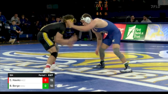 184 lbs Bennett Berge, South Dakota State vs Colton Hawks, Missouri