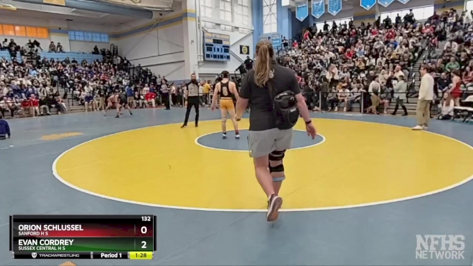 132 lbs Champ. Round 1 - Evan Cordrey, Sussex Central H S vs Orion ...