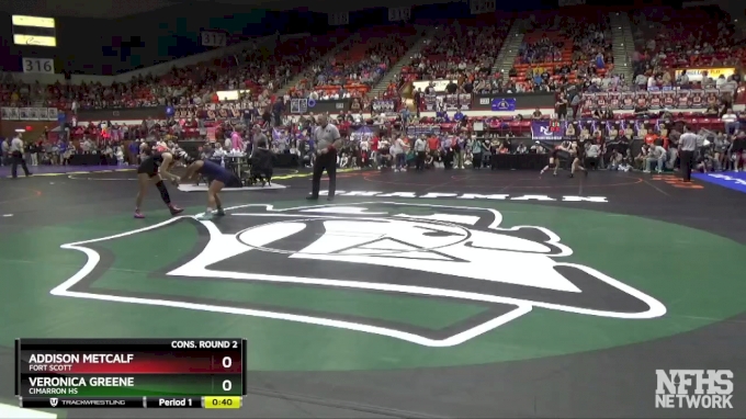 105 lbs Cons. Round 2 - Addison Metcalf, Fort Scott vs Veronica Greene ...