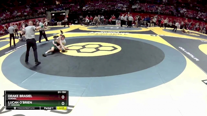 D1-150 lbs Champ. Round 1 - Lucan O`Brien, St. Edward vs Drake Brasiel ...