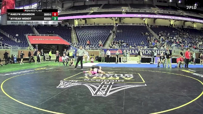 Girls-120 lbs Cons. Round 3 - Kaelyn Adamson, South Haven Hs Girls vs ...