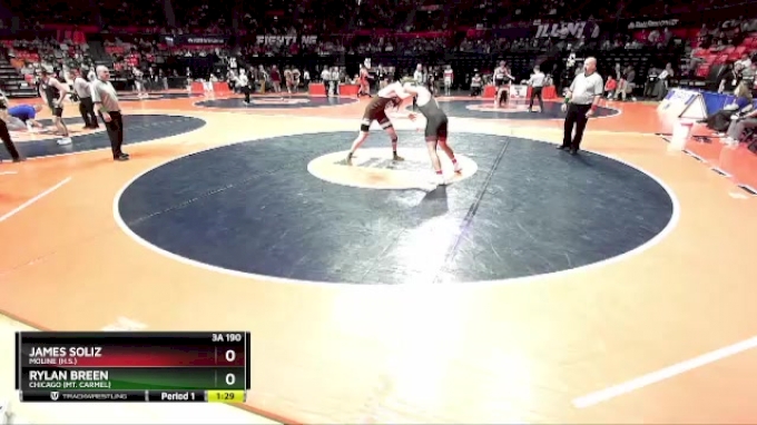 3A 190 lbs Cons. Round 3 - James Soliz, Moline (H.S.) vs Rylan Breen ...