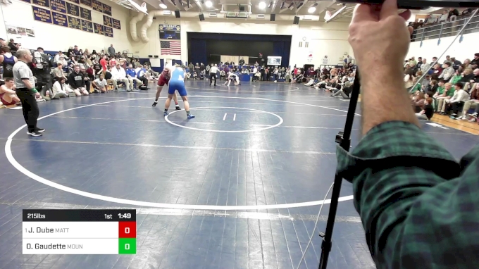 215 lbs Quarterfinal - James Dube, Mattanawcook vs Owen Gaudette ...
