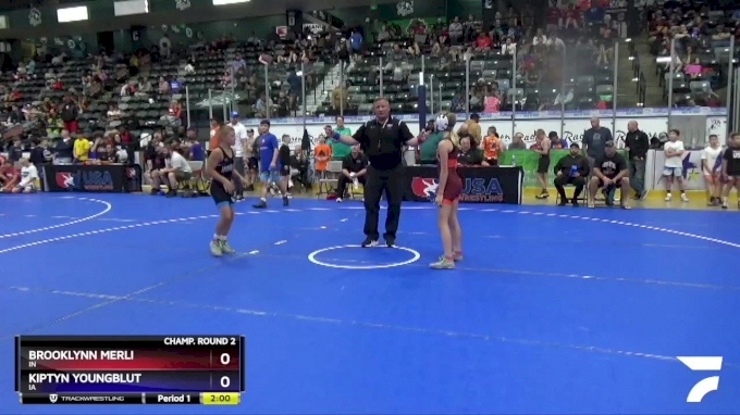 92 lbs Champ. Round 2 - Brooklynn Merli, IN vs Kiptyn Youngblut, IA