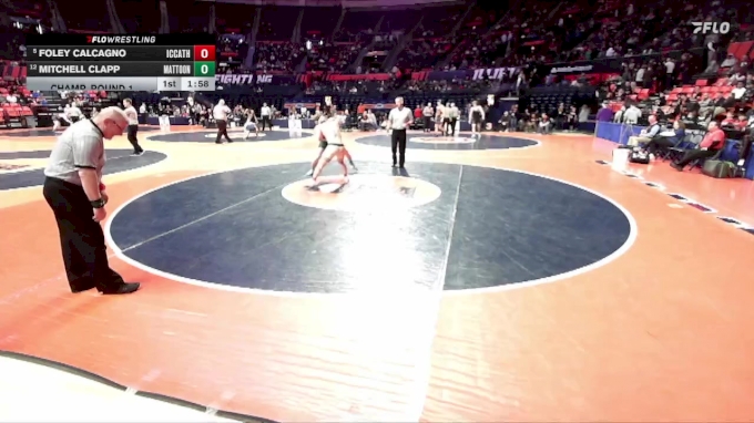 2A 215 lbs Champ. Round 1 - Foley Calcagno, Elmhurst (IC Catholic) vs ...