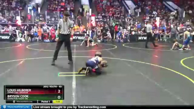63 lbs Cons. Round 2 - Bryson Cook, Napoleon Youth WC vs Louis Hilberer ...
