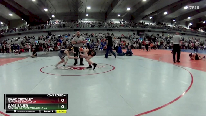 90 lbs Cons. Round 4 - Gage Bauer, Savannah Youth Wrestling Club-AA vs ...