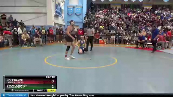 120 lbs Quarterfinal - Evan Cordrey, Sussex Central H S vs Holt Baker ...
