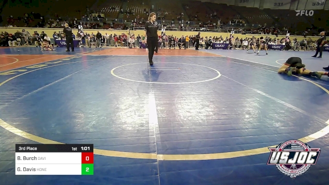 96 lbs 3rd Place - Blaze Burch, Davis vs Grant Davis, Honey Badgers ...