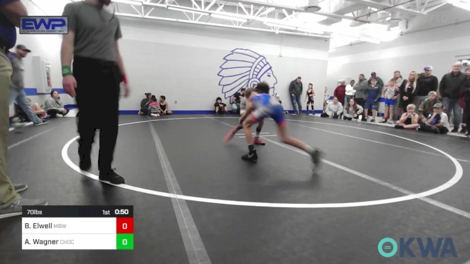 70 lbs Quarterfinal - Braxton Elwell, Mustang Bronco Wrestling Club vs ...