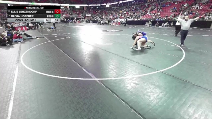 Girls 165 lbs Cons. Round 1 - Olivia Hoefner, Chilton/Hilbert-Girls vs ...