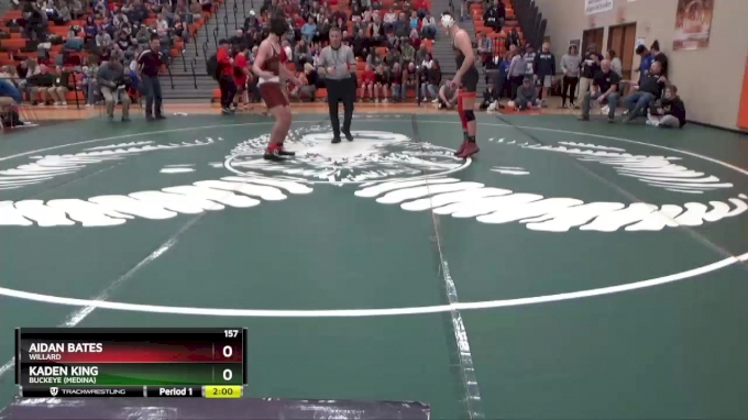 157 lbs Champ. Round 2 - Aidan Bates, Willard vs Kaden King, Buckeye ...